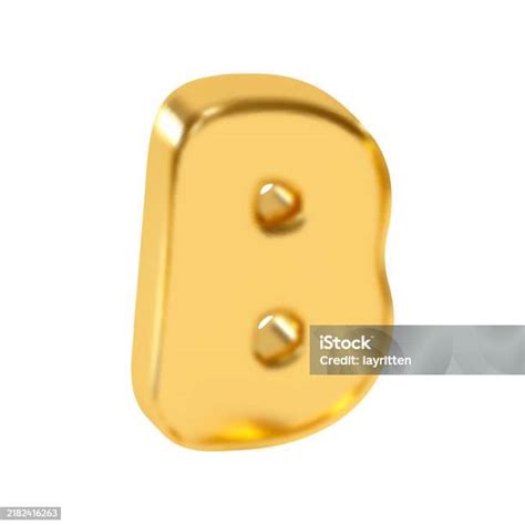 편지 B 편지 기호 금색 금속 스타일의 사실적인 3d 디자인 흰색 배경에 고립되어 있습니다 벡터 일러스트 레이 션 0명에 대한 스톡 벡터 아트 및 기타 이미지 Istock