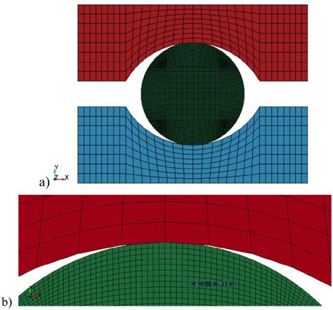Finite Element Mesh For Brazilian Disc Test A The Global Model B Download Scientific