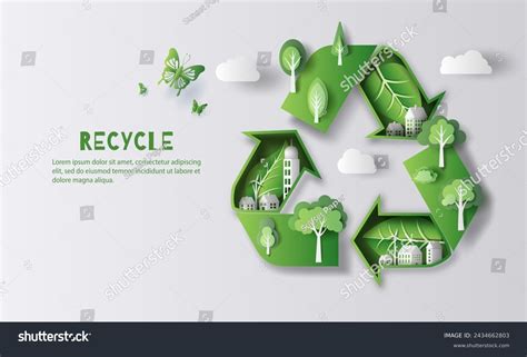 Recycle Symbol Many Building Green Leaves Vetor Stock Livre De Direitos 2434662803 Shutterstock