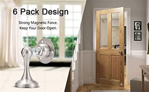 Magnetic Door Stop 6 Pack Magnetic Door Stopper Brushed Nickel No Need To Drill Magnetic Door