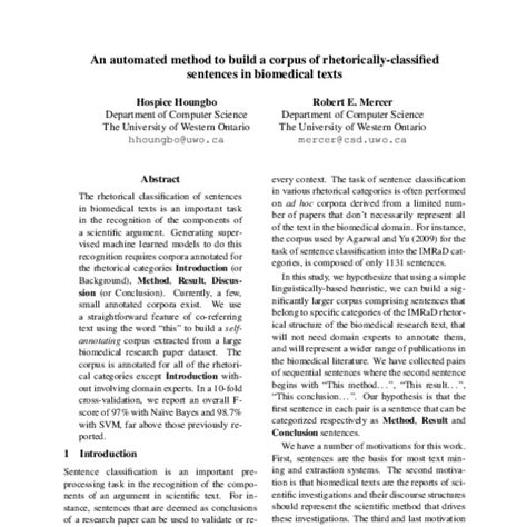 an automated method to build a corpus of rhetorically classified