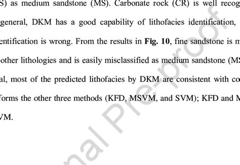 Lithofacies Identification Of Well D13 By Dkm Svm Kfd And Msvm Download Scientific Diagram