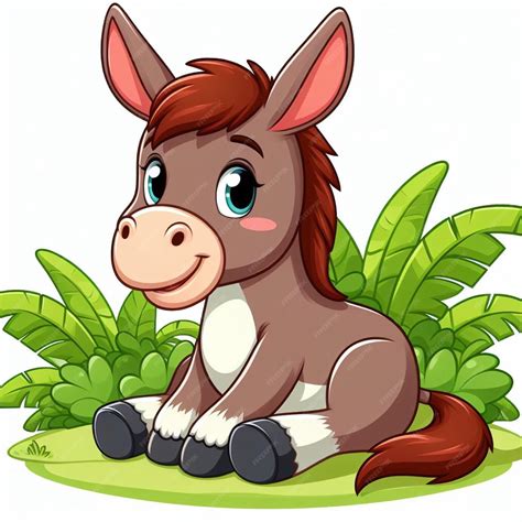 Premium Vector Cute Mule Vector Cartoon Illustration