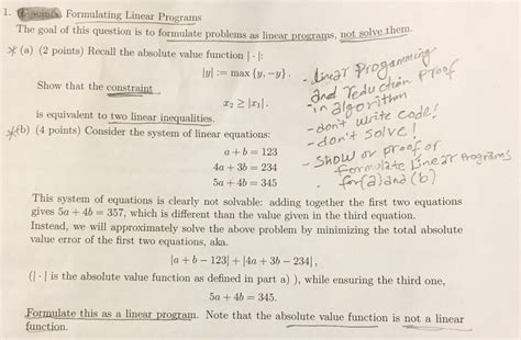e in formulating linear programs the is to not