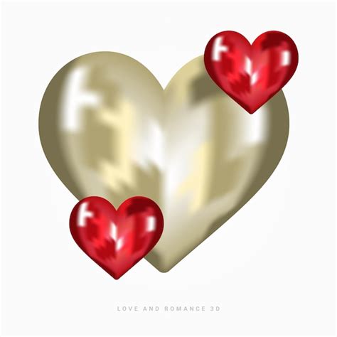 Premium Vector Love And Romance 3d Valentine039s Day Red Golden Heart