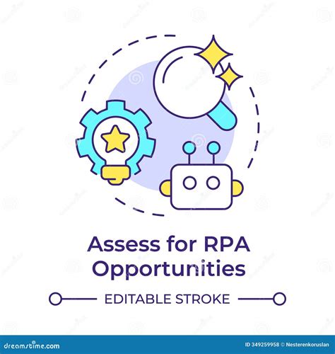 Assess For Rpa Opportunities Multi Color Concept Icon Vector Illustration