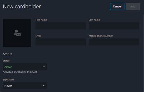 adding cardholders