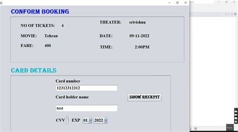 Movie Ticket Booking System Project In Java