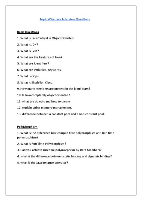 Topic Wise Java Interview Questions What Is Oops What Is Singleton