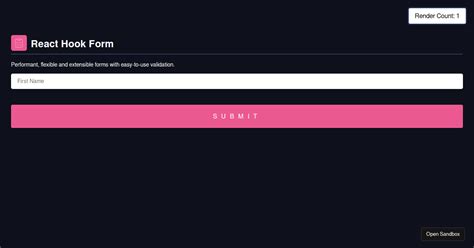 React Hook Form Examples CodeSandbox