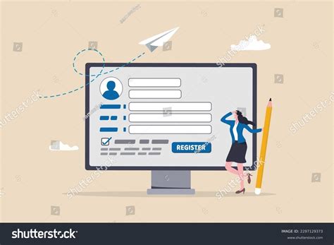 Register New User Account Registration Form Stock Vector Royalty Free