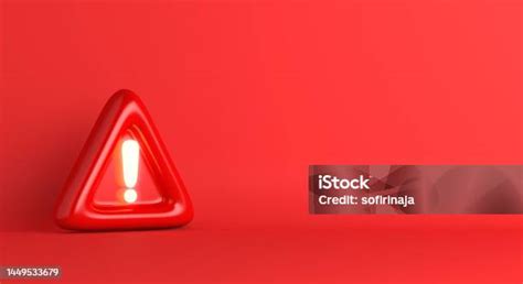 빨간색 삼각형 경고 기호 느낌표 공간 텍스트 복사 3d 렌더링 그림 3차원 형태에 대한 스톡 사진 및 기타 이미지 3차원 형태 개념 경계 표지 Istock