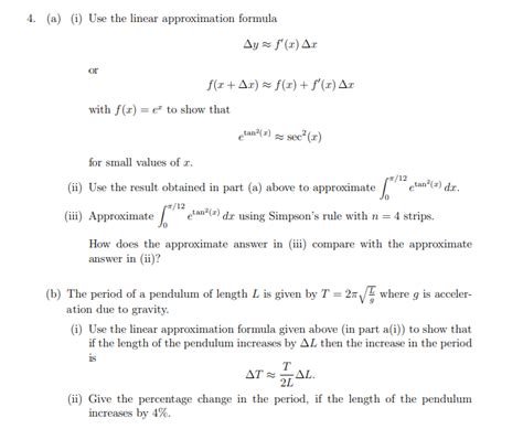solved use the linear approximation formula ∆y ≈ f′ x ∆x or