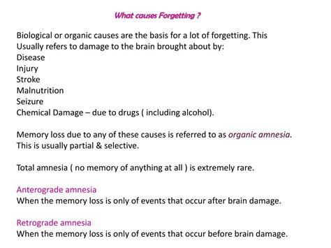 Ppt What Causes Forgetting Powerpoint Presentation Free Download