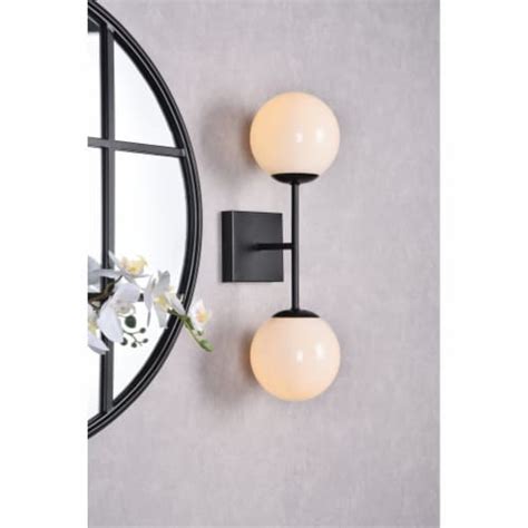 Neri 2 Lights Black And White Glass Wall Sconce 1 King Soopers