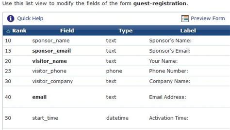 clearpass guest configuring a new field in a guest captive portal