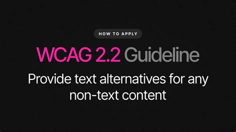 Wcag Guideline 11 Provide Text Alternatives For Any Non Text Content Wcag Guideline 11 Provide Text Alternatives For Any Non Text Content