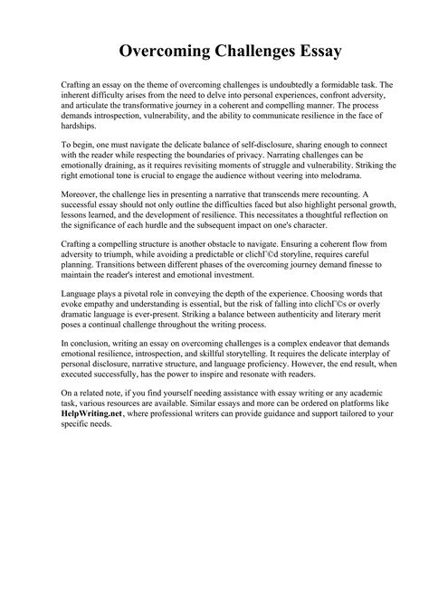 Overcoming Challenges Essaypdf