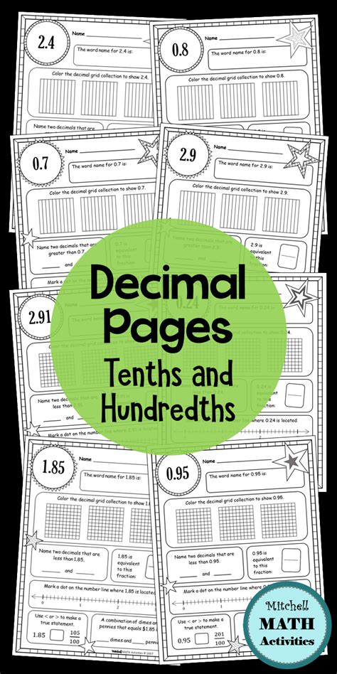 decimal concept pages tenths and hundredths edition distance