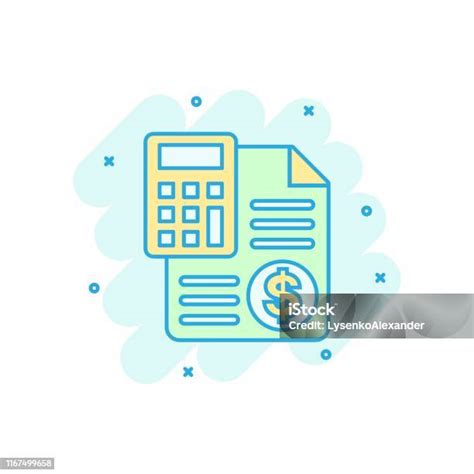 만화 스타일의 돈 계산 아이콘입니다 흰색 고립 된 배경에 예산 은행 벡터 만화 그림입니다 금융 지불 스플래시 효과 비즈니스 개념입니다 가계에 대한 스톡 벡터 아트 및 기타