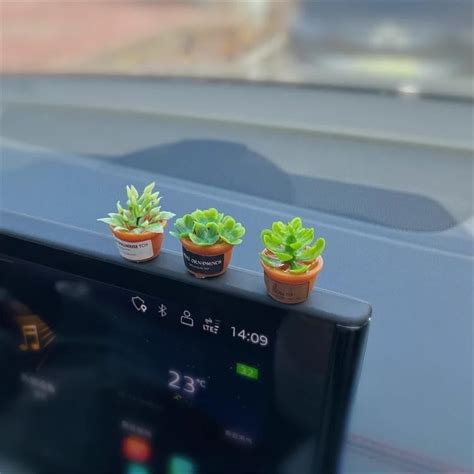 Mini Macrame Plant Car Accessories Auto Dashboard Cute
