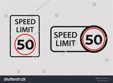 Speed Limit Vector Signs 50km Per Stock Vector Royalty Free 2204457741 Shutterstock
