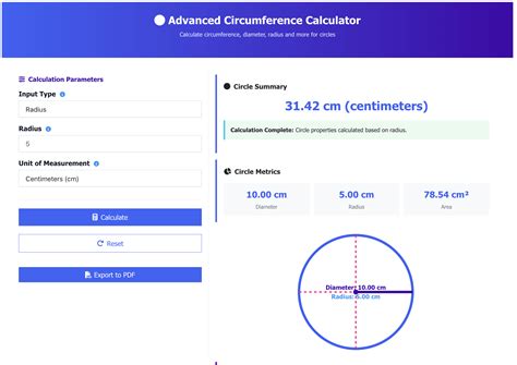 Circumference Calculator Find Radius Diameter And Area Instantly