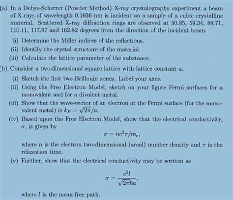 Bragg Diffraction Solid State Physics