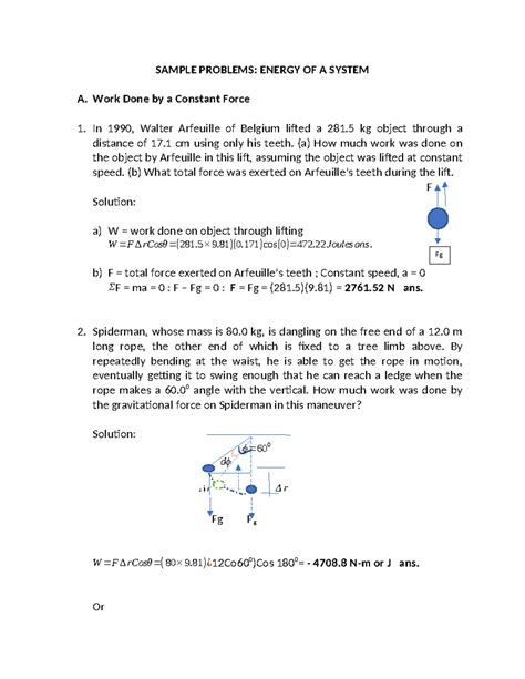Prob Energy Of A Sys A Copy Sample Problems Energy Of A System A