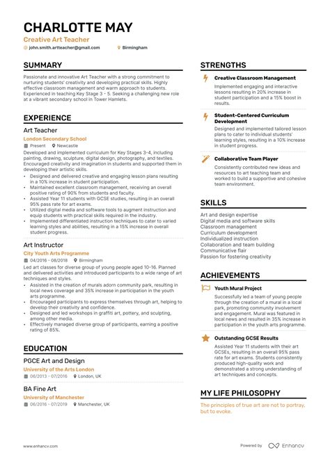3 Art Teacher CV Examples For 2024