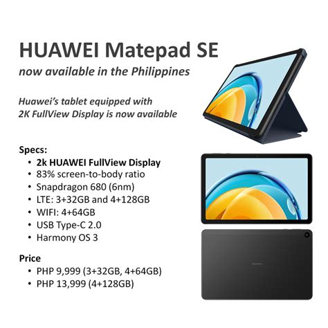Experience Entertainment For All Huawei MatePad SE Now Officially Available Price Starts At