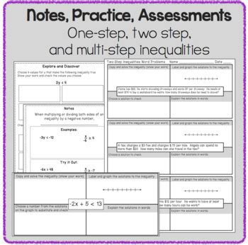 Inequalities Bundle Writing Solving And Graphing By Math On The Move