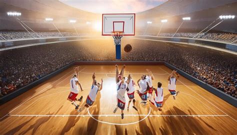 Basketball Players On The Court In Action Premium Ai Generated Image