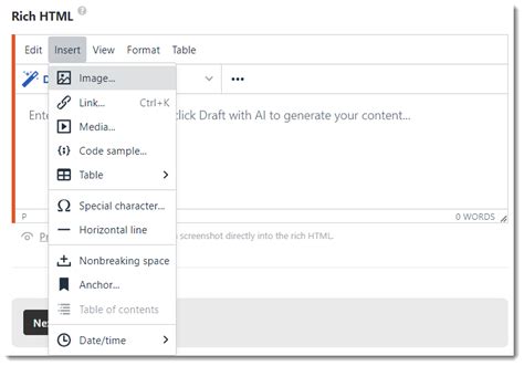add an image to a help item visualsp support