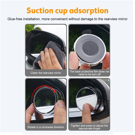 Suction Cup Car Convex Blind Spot Mirror 1 Set 2 Pcs