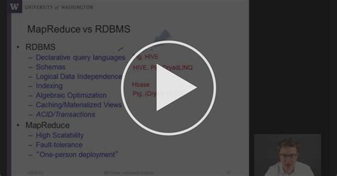 RDBMS Vs MapReduce Features MapReduce And Parallel Dataflow Programming Coursera