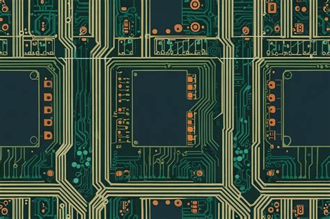 Circuit Board Seamless Pattern Premium Ai Generated Image