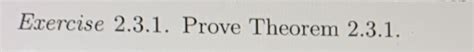 Solved Exercise 231 Prove Theorem 231 Theorem 231