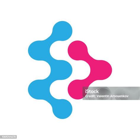 추상적인 모양 혁신 기술 특이 한 원형에 서로 연결 된 벡터 현대 로고 템플릿 새로운 분자 의료 기술 기호입니다 분자에 대한