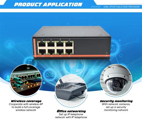 Din Rail Industrial Ethernet Transceiver 8 10 100m Rj45 Electrical Port Switch Transceiver