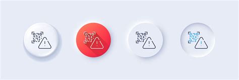 No Qr Code Line Icon Scan Barcode Sign Royalty Free Vector