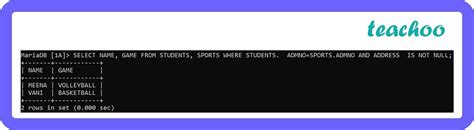 Case Based Mcq In A Database There Are Two Tables With The Instance