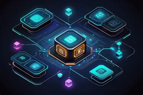 Premium Photo Futuristic Blockchain Technology Cryptography Transactions And Fintech