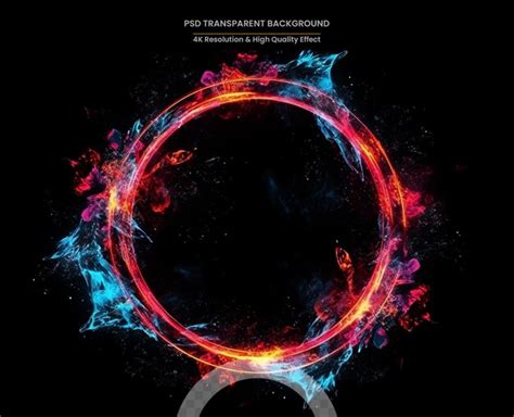 Premium Psd Circle Of Light Element Spinning Light Particles Title