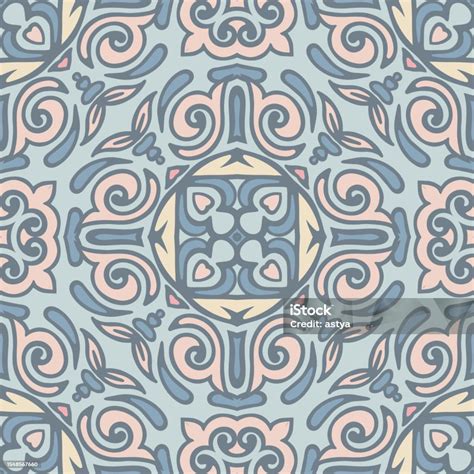 화려한 매끄러운 추상 벡터 패턴입니다 기하학적 파란색과 흰색 벽 타일 디자인 지중해 벡터 0명에 대한 스톡 벡터 아트 및 기타 이미지 0명 다마스크 천 디자인