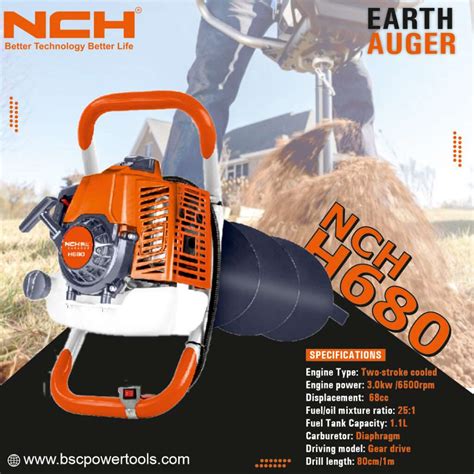 𝗡𝗖𝗛 𝗛𝟲𝟴𝟬 𝟲𝟴𝗖𝗖 𝗘𝗔𝗥𝗧𝗛 𝗔𝗨𝗚𝗘𝗥 Bsc Power Tools