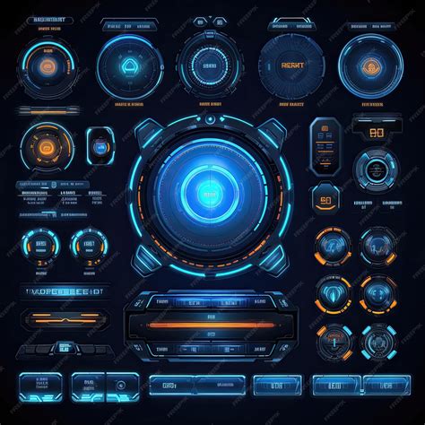 Premium Photo Ui Hud Elements Ai Generated Panel Display Element Frame Background Circle Ui