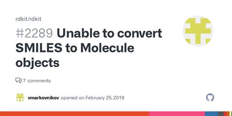 unable to convert smiles to molecule objects · issue 2289 · rdkit