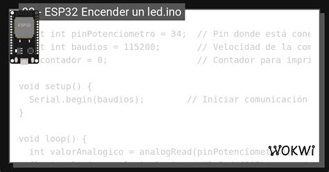 02 ESP32 Encender Un Led Ino Copy Wokwi ESP32 STM32 Arduino Simulator
