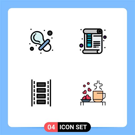 User Interface Filledline Flat Color Pack Of Modern Signs And Symbols Of Toy Animation Nipple